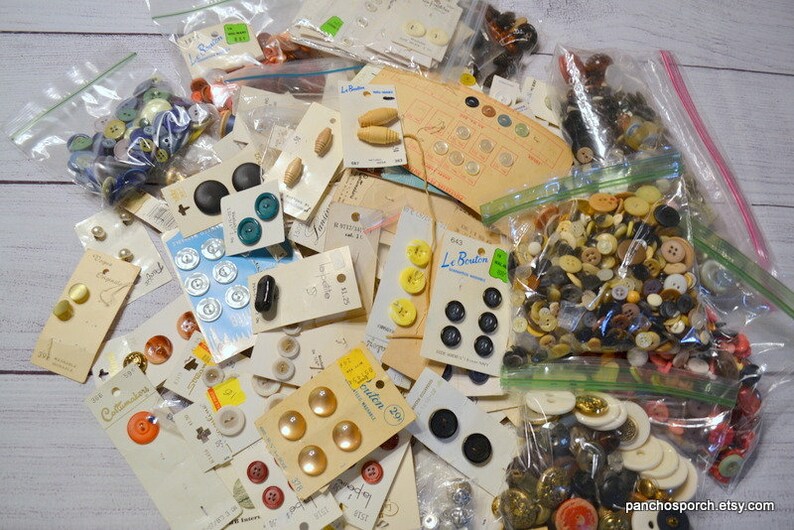 Vintage Button Lot Button Collection Buttons on Cards Various - Etsy