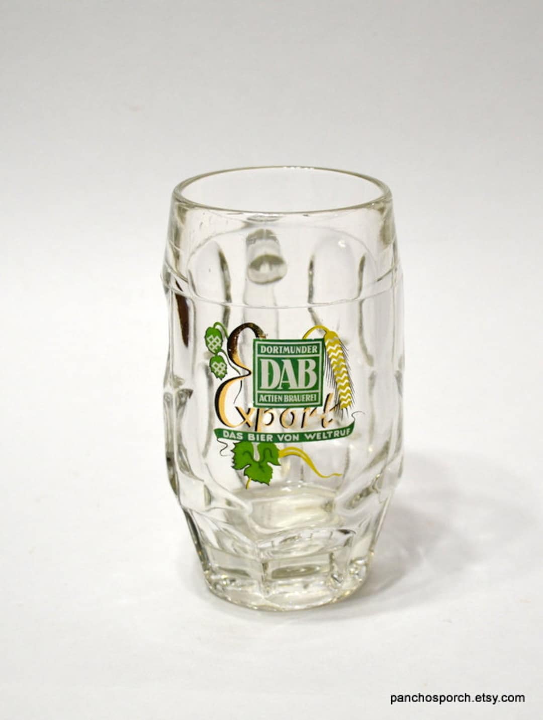 Vintage DAB Glass Beer Mug Dortmunder Actien Brauerei Brewery ...