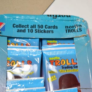Vintage Trolls Trading Card Lot of 25 Unopened Packages 1992 Norfin ...