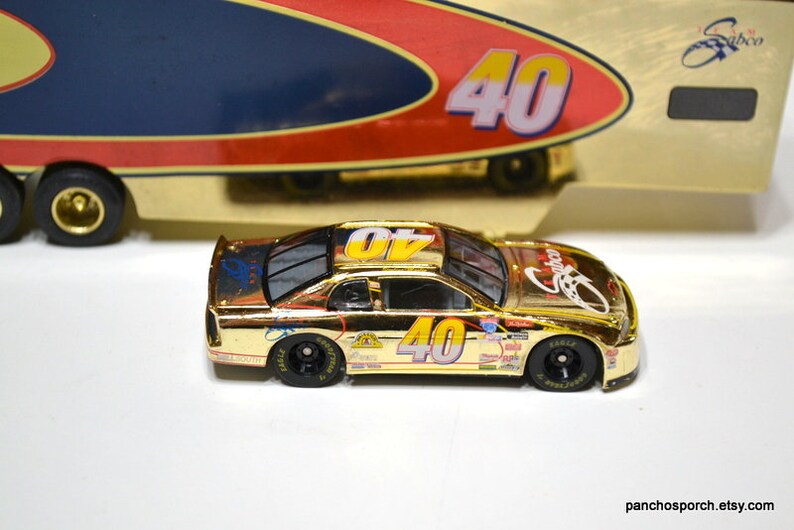 Vintage Sabco Racing Gold Transporter & Car: Sterling Martin 40 NASCAR ...