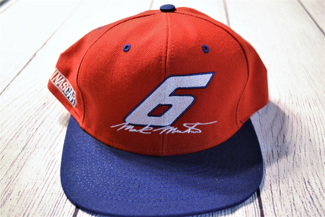 Vintage Mark Martin Hat NASCAR Memorabilia No 6 Racing Nutmeg Snapback ...