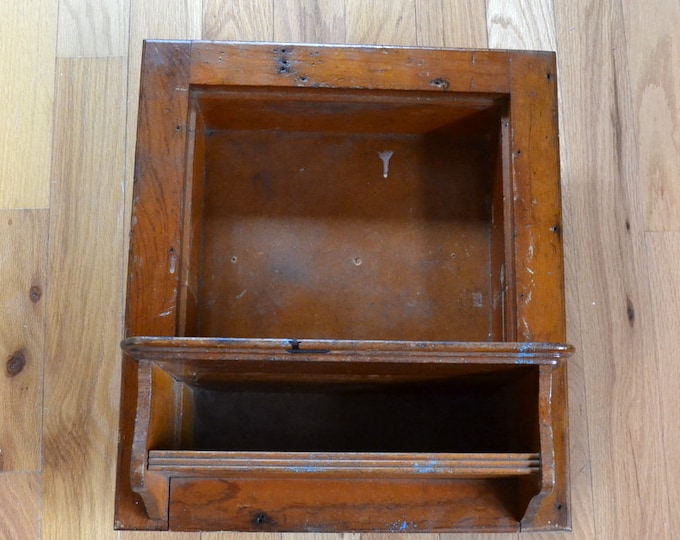 Vintage TELEPHONE NOOK Wood Phone Niche Wall Built in Shelf Holder ...