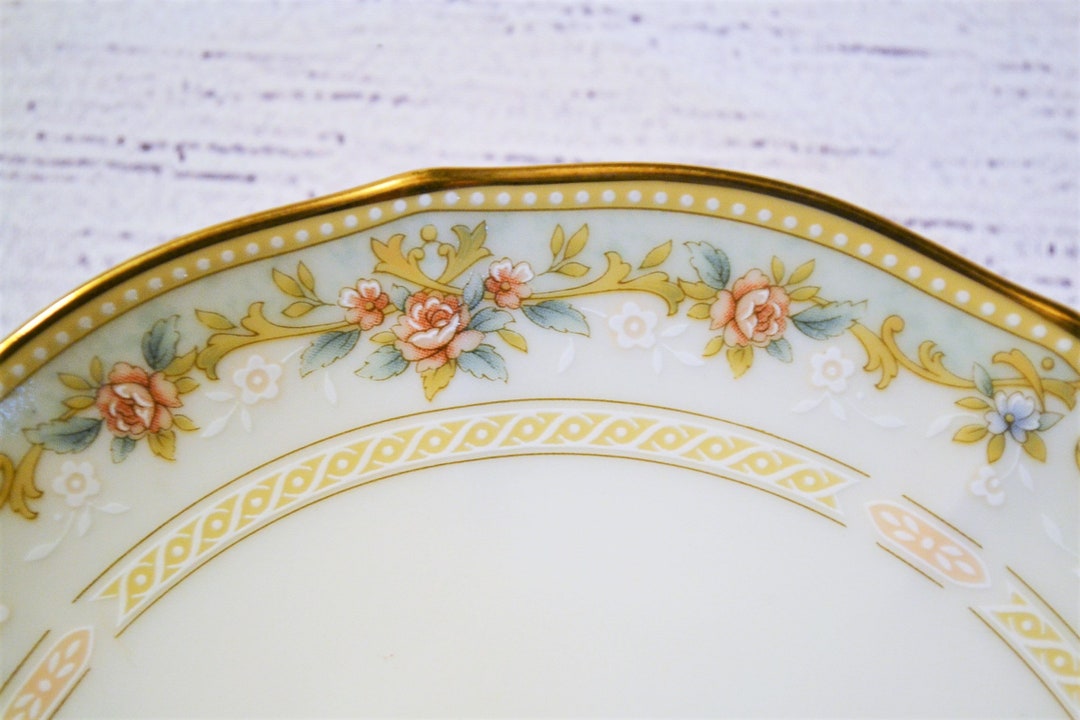 Vintage Noritake English Flowers Saucer Floral Gold Rim Pattern 7360 ...