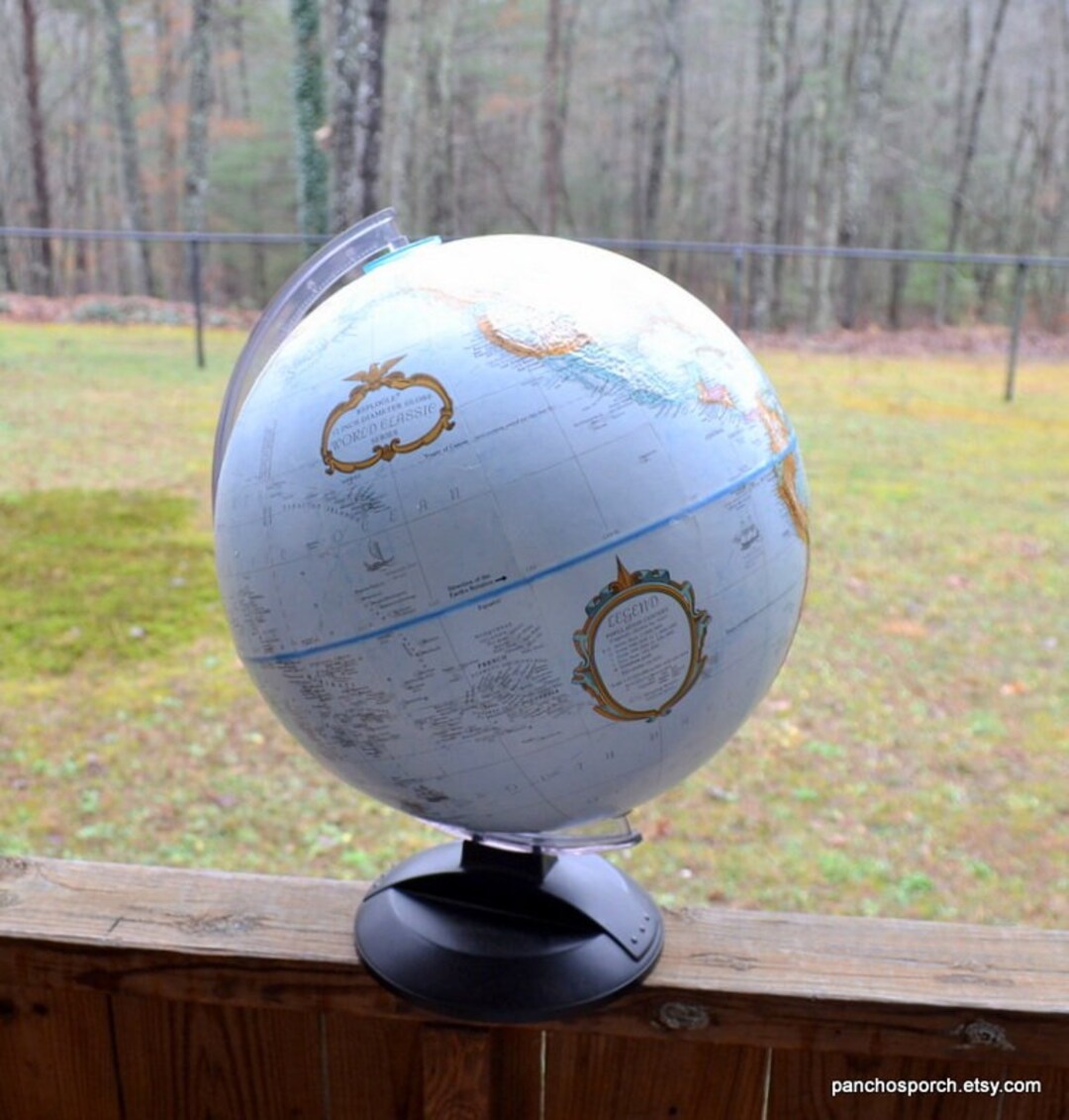 Vintage Reploge 12 Inch World Globe 1990s Plastic Stand Rotating Earth ...
