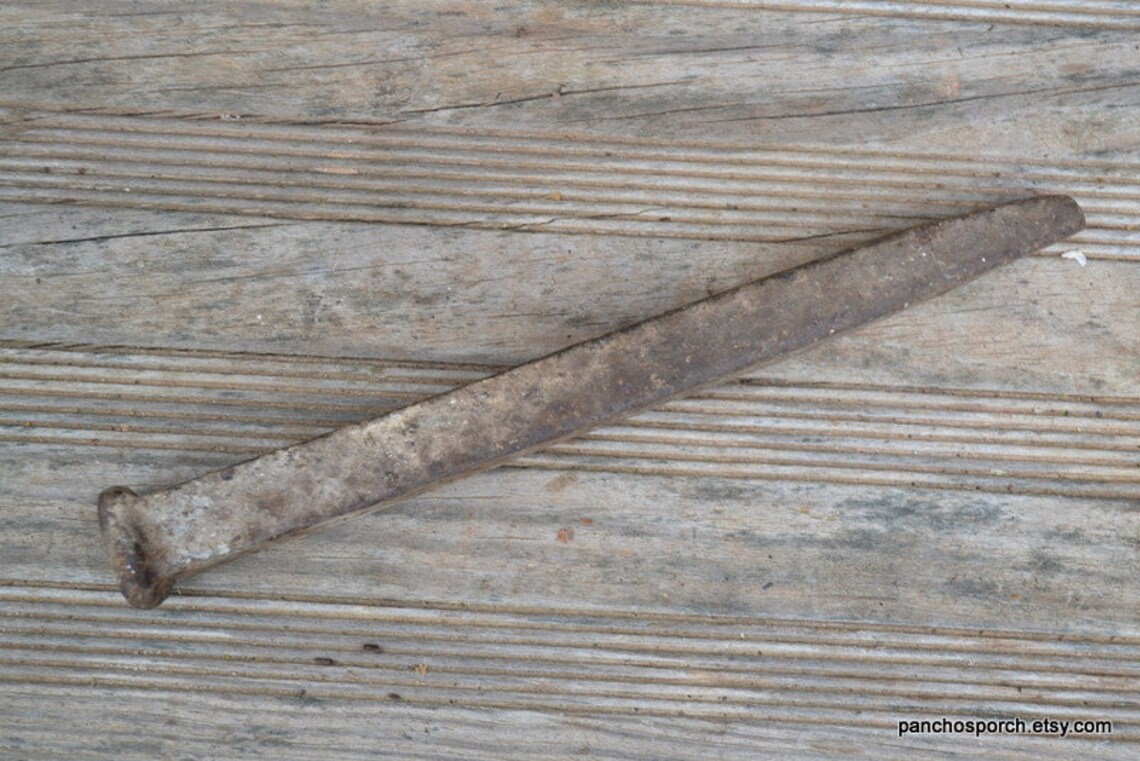 Vintage Metal Spike Nail Square Primitive Rustic Relic Rusty | Etsy