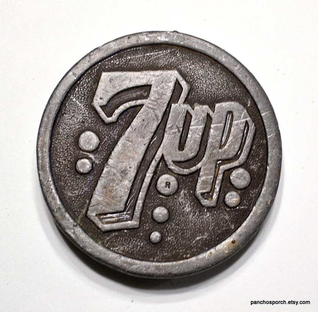 Vintage 7UP Belt Buckle 1970s Soda Pop Drink Advertising Pewter Gray ...