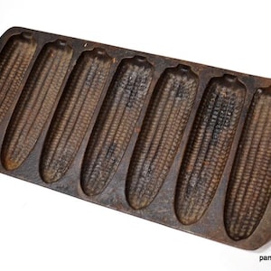 Vintage CAST IRON Corn Pone Pan 7 Stick Cornbread Baking Mold Marked H1 ...