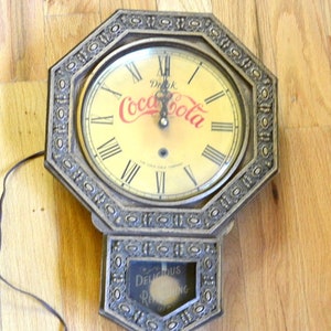 Vintage Coca Cola Plastic Regulator Clock NOT WORKING 1970s Schoolhouse ...