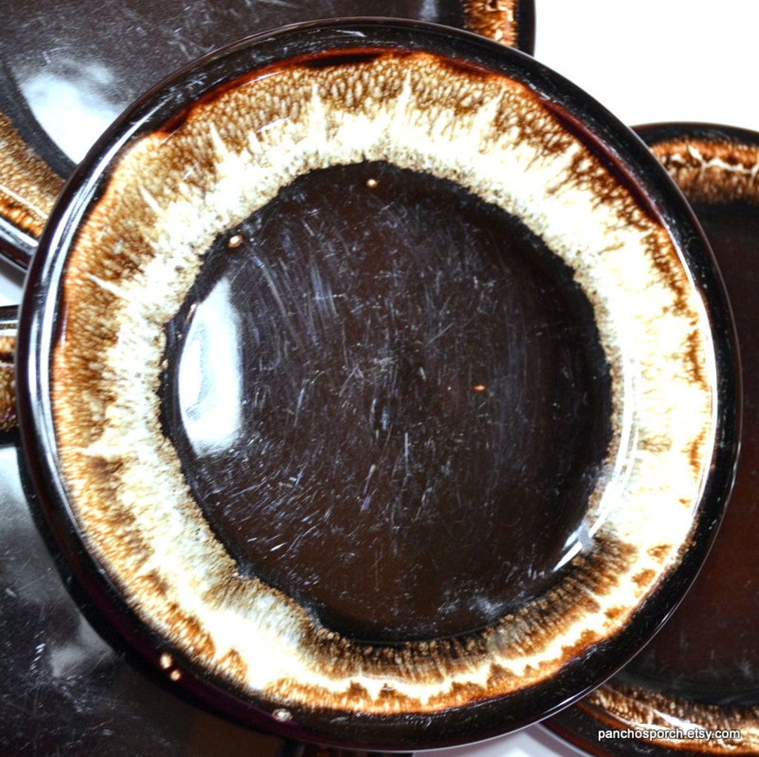 Vintage Pfaltzgraf Gourmet Brown Bread Plate Set of 4 Dessert Salad ...