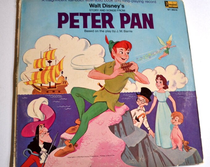 Vintage PETER PAN Album Walt Disney 1969 LP Vinyl Record Disneyland ...