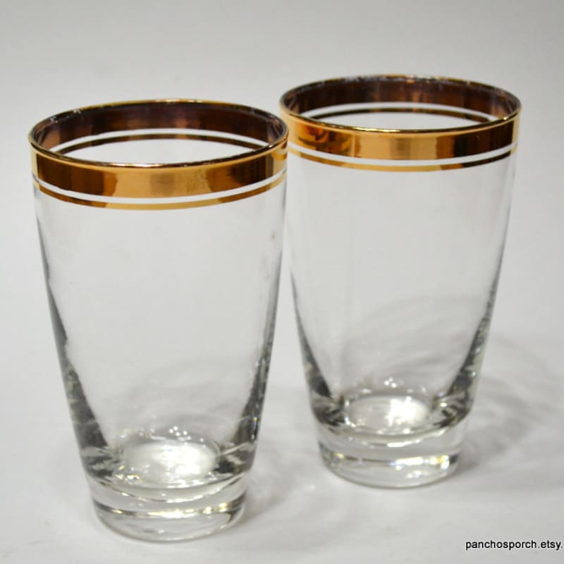 Gold Rimmed Cocktail Glasses - Etsy