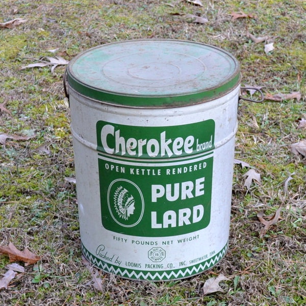 50 Pound Vintage Lard Can - Etsy