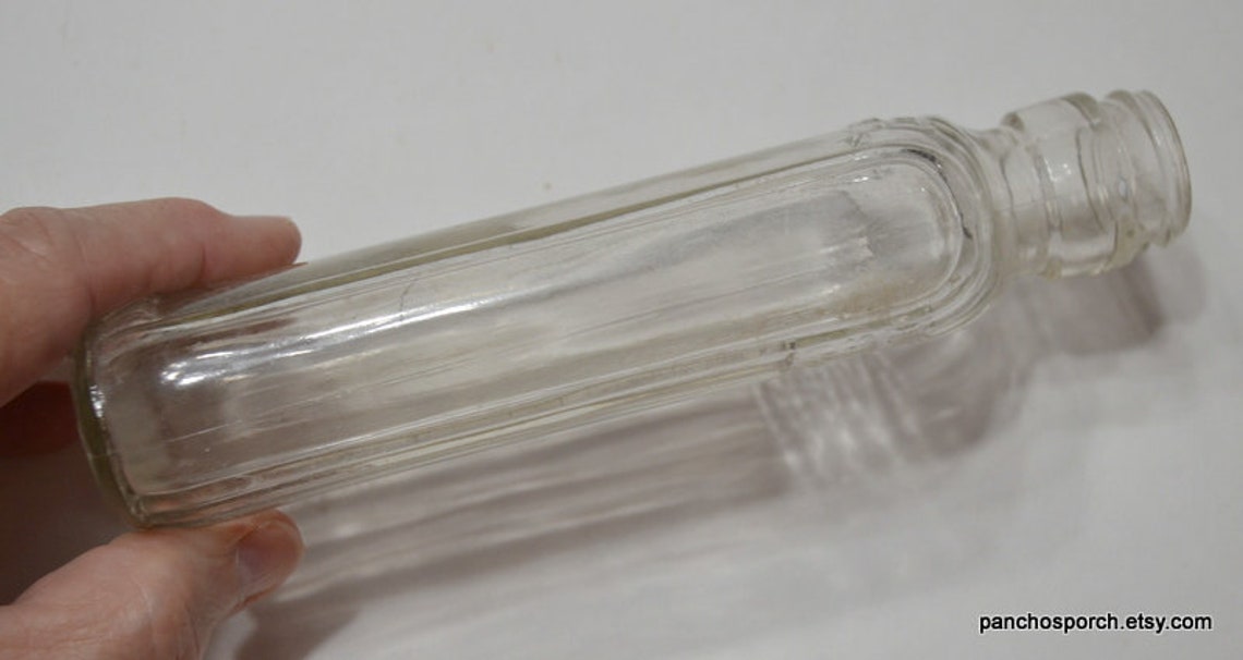 Vintage 1940s Half Pint Whiskey Bottle: Clear Ribbed Glass Flask - Etsy