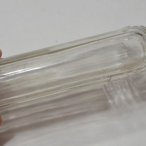 Vintage Half Pint Bottle Clear Glass Flask Shaped Ribbed 1940s Whiskey ...