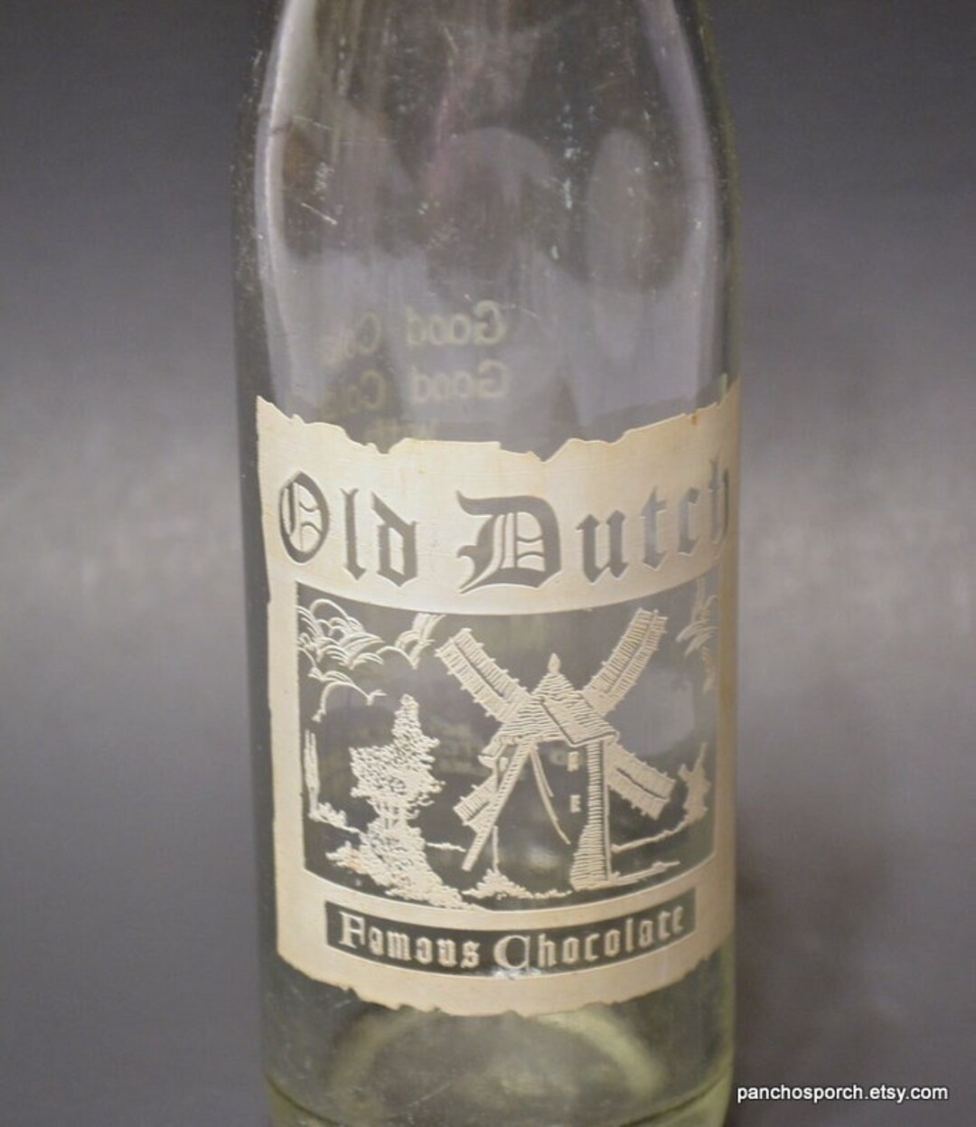 Vintage Old Dutch Chocolate Soda Bottle 10 Oz Clear Glass Bottle ACL ...
