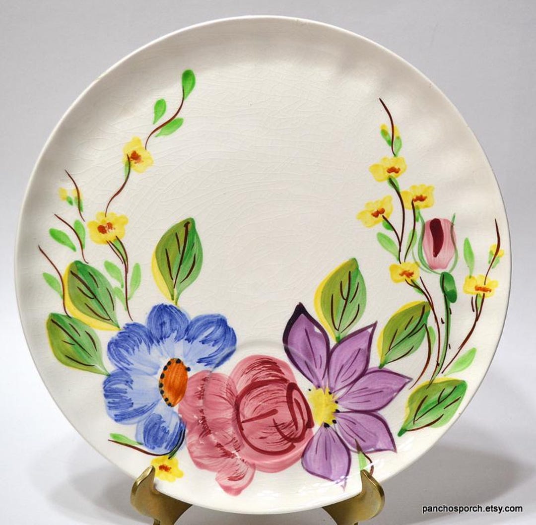 Vintage Blue Ridge Pottery Snack Plate, Roxalana Floral Pattern - Etsy