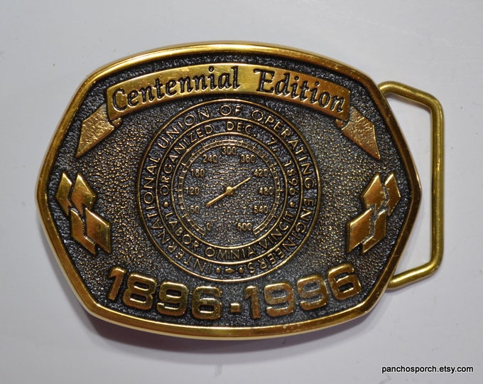 Vintage IUOE Belt Buckle International Union Operating Engineers 1996 ...