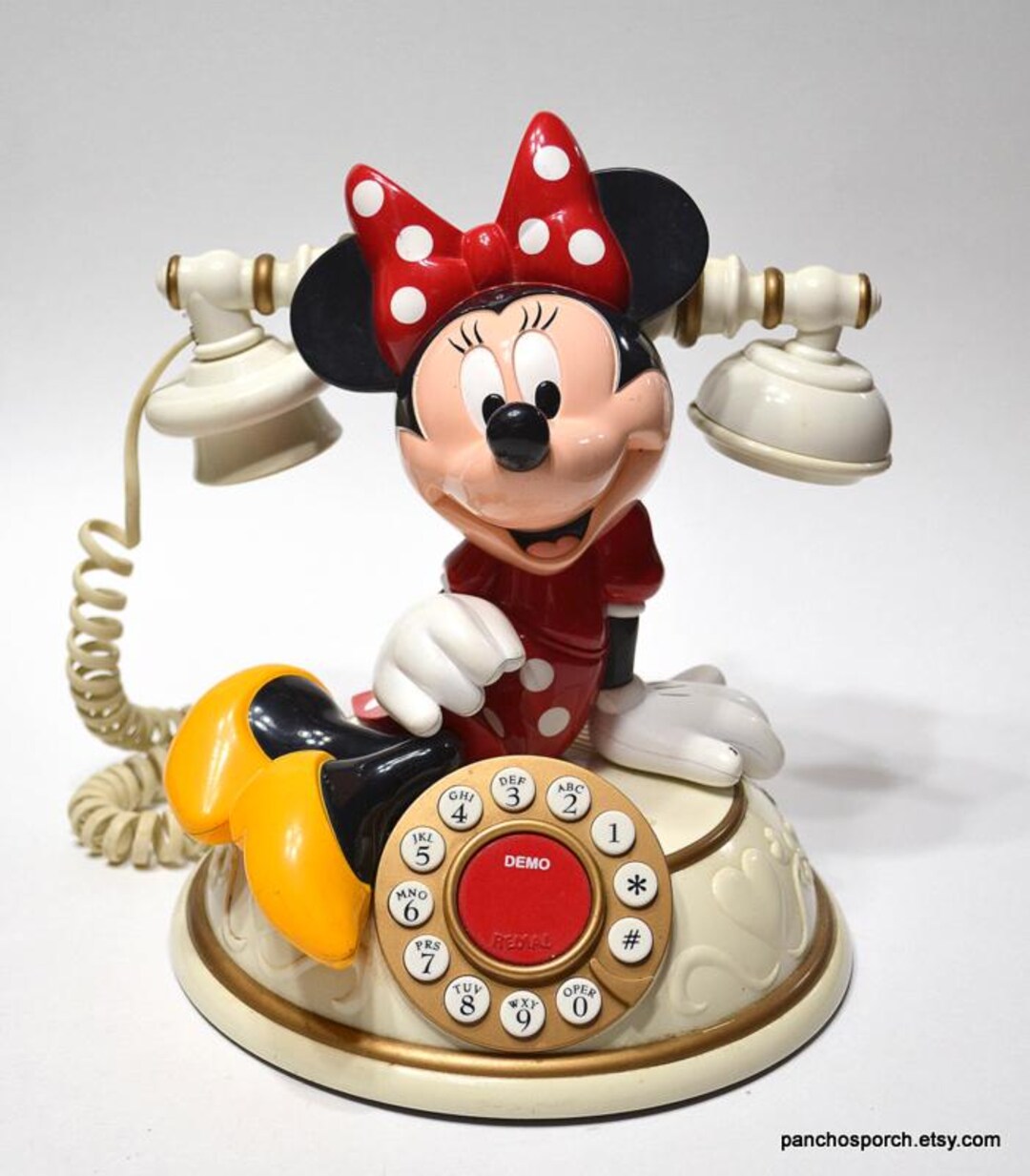 Vintage Minnie Mouse Telephone Telemania Corded Push Button Phone ...