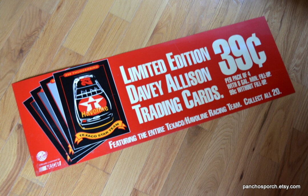 Vintage HAVOLINE Davey Allison Trading Cards Store Display: NASCAR ...