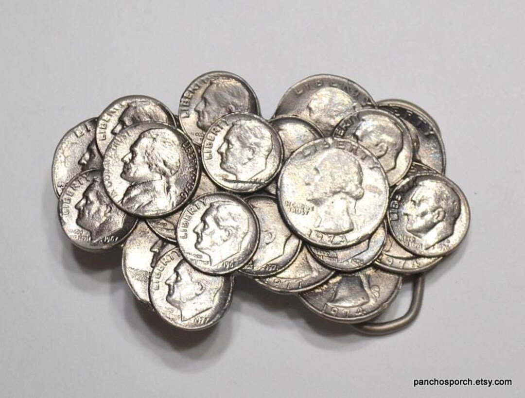Vintage Coin Cluster Belt Buckle US Coins Limited Edition 338 Great ...