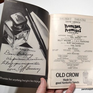 Vintage PLAYBILL Promises Promises Anthony Teague Melissa Hart 1968 ...