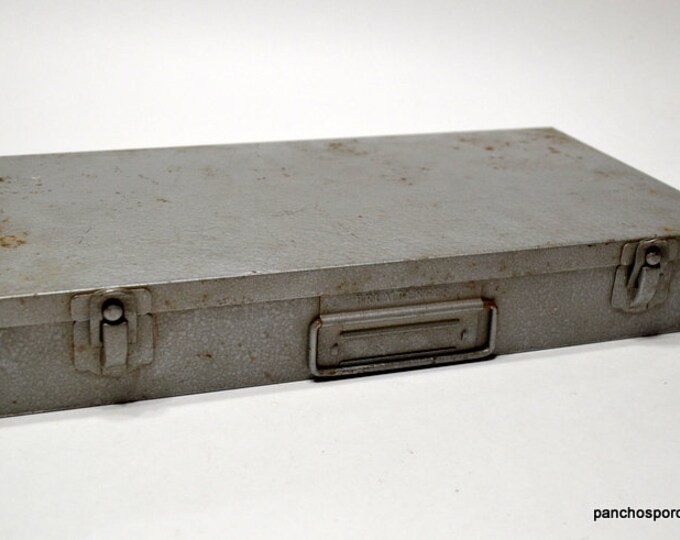 Vintage Brumberger Slide Box Gray Metal Photo Slide Storage Box Old ...