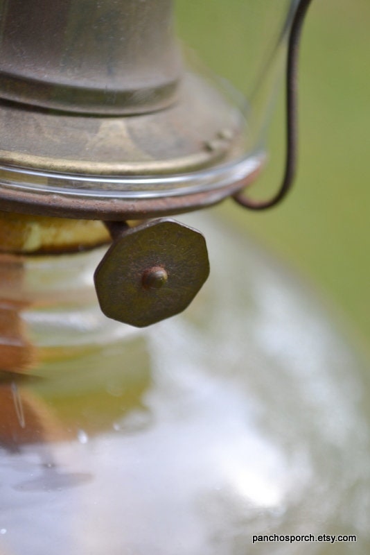 Vintage Clear Glass Kerosene Oil Lamp: Farmhouse Hurricane Lighting - Etsy