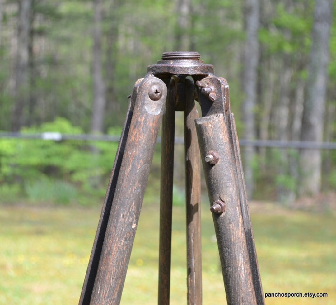 Vintage Wood Surveyors Tripod Antique Wooden Three Leg Stand Hard Wood ...