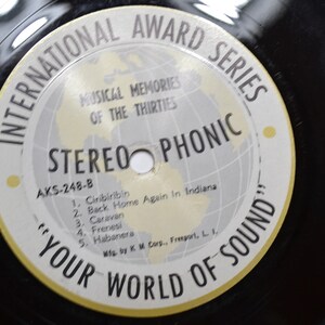 Vintage Musical Memories of the 30s Record Album International Award ...