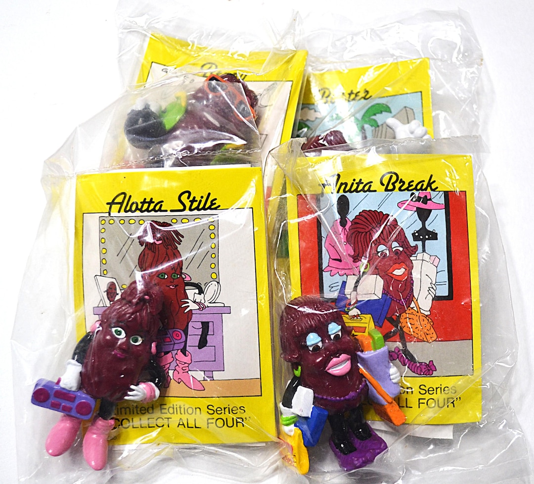 CALIFORNIA RAISINS Figurine Set of 4 Vintage Fast Food Meal Prize ...