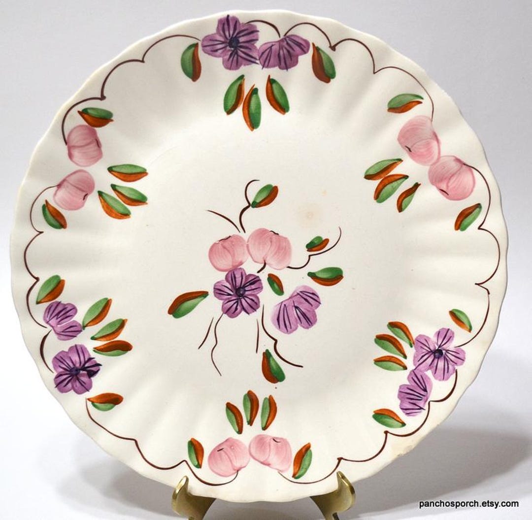 Vintage Blue Ridge Pottery Dinner Plate: "rememberance" Pink Purple ...