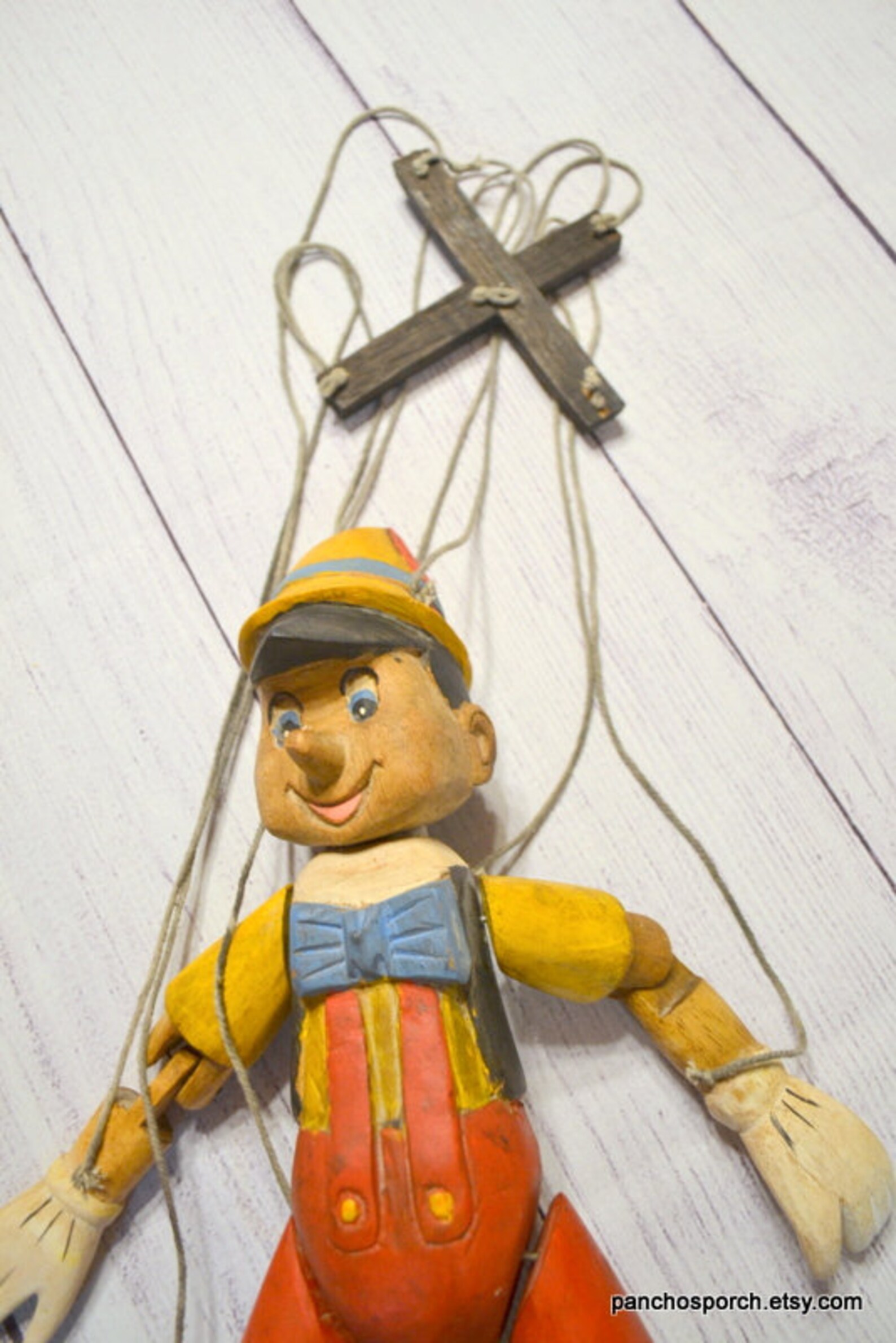 Vintage Pinocchio Puppet Marionette 1950s Hand Carved Jointed - Etsy