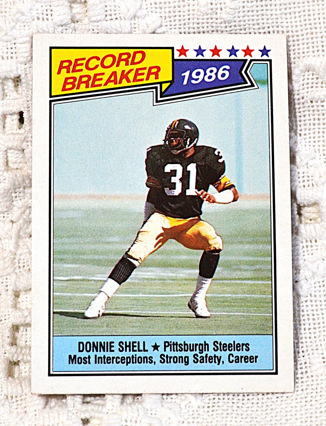 DONNIE SHELL Trading Card Record Breaker 1987 Topps No 7 NFL Football ...