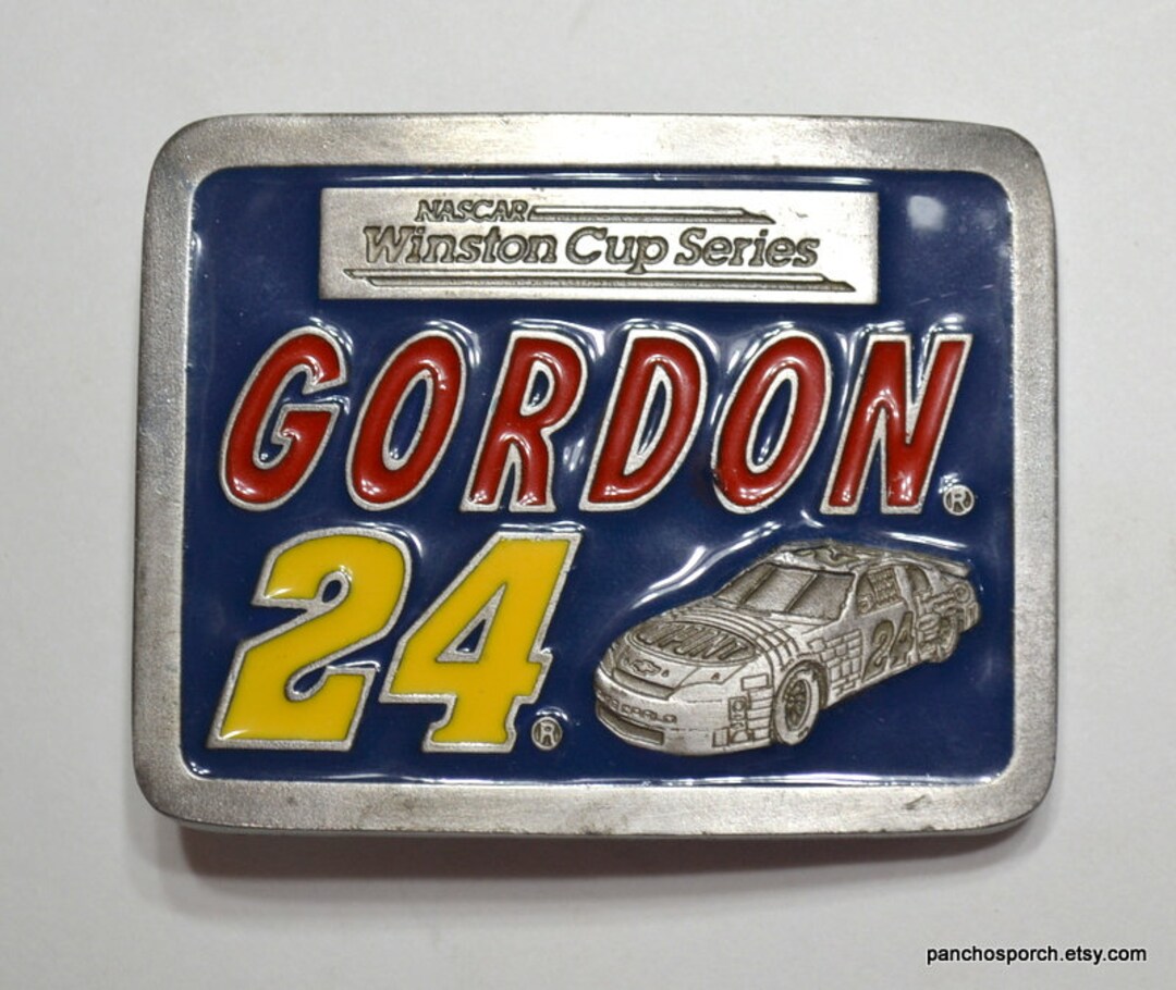 Vintage Jeff Gordon 24 Belt Buckle Pewter Winston Cup Legends NASCAR ...