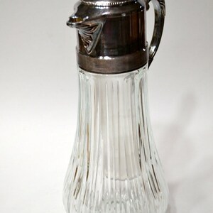 Vintage GODIGER Crystal Carafe Chiller Ice Core Pitcher Silver Plate ...