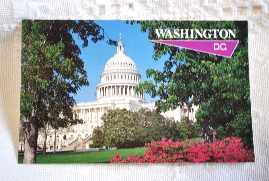 Vintage WASHINGTON DC Postcard the Capitol Building Spring Flowers Post ...