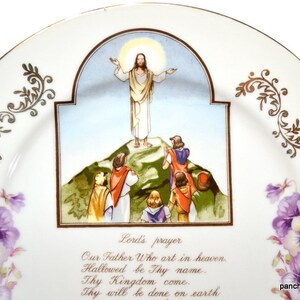 Vintage Lords Prayer Plate Religious Decorative Plate Jesus Followers ...