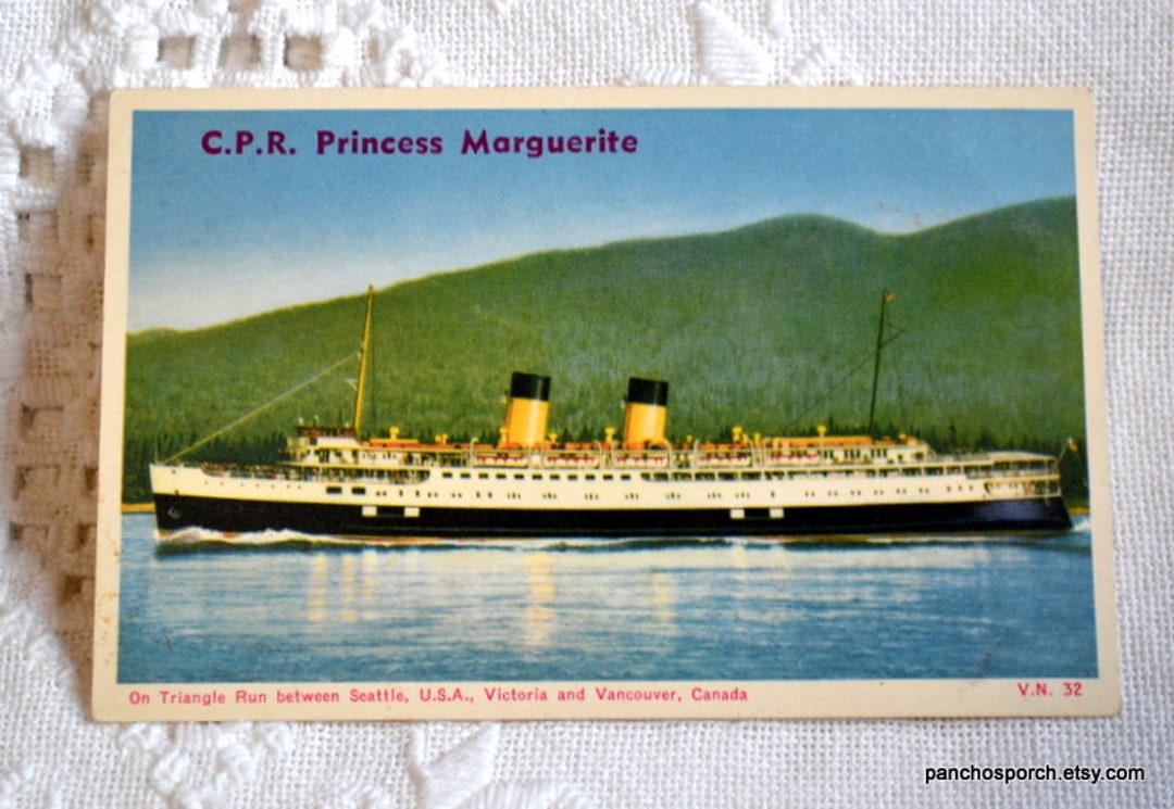 Vintage CANADA Post Card CPR Princess Marguerite Victoria Vancouver ...