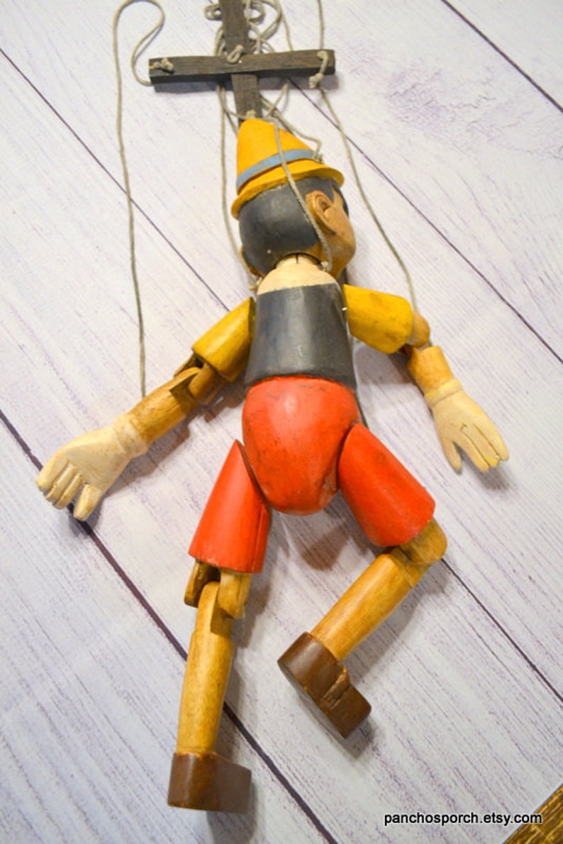 Vintage Pinocchio Puppet Marionette 1950s Hand Carved Jointed - Etsy
