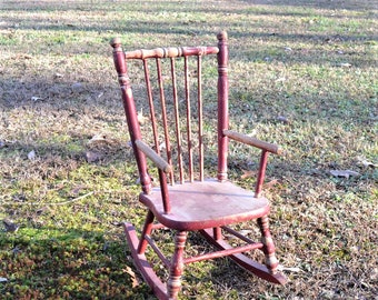 Red Rocking Chair - Etsy