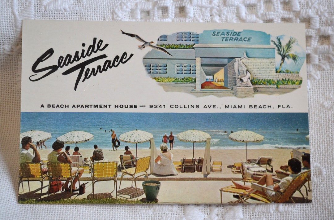 Vintage Miami Beach Postcard: Seaside Terrace Souvenir - Etsy