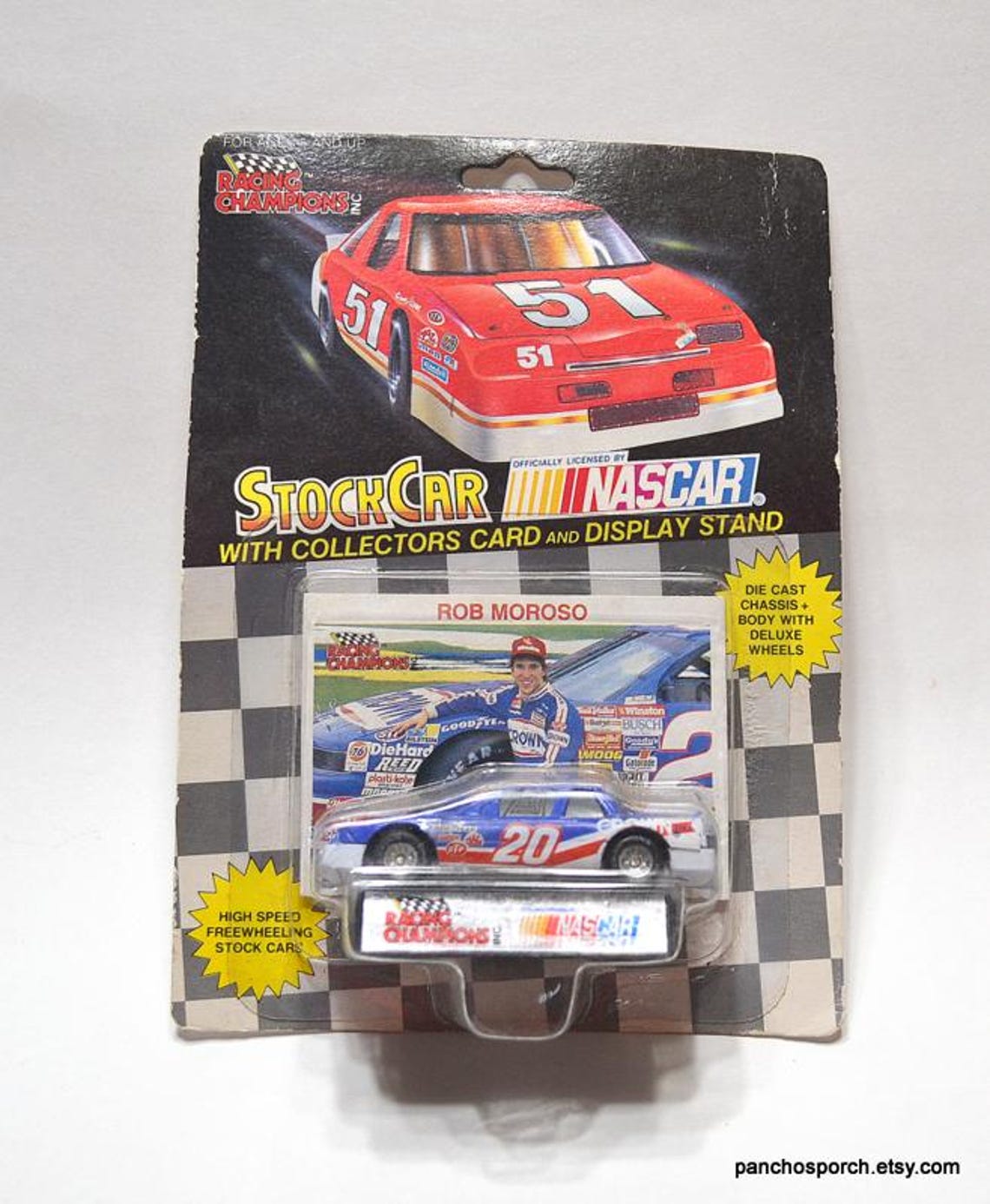 Vintage Rob Moroso #20 Diecast Stock Car: 1990 Racing Champions 1/64 ...