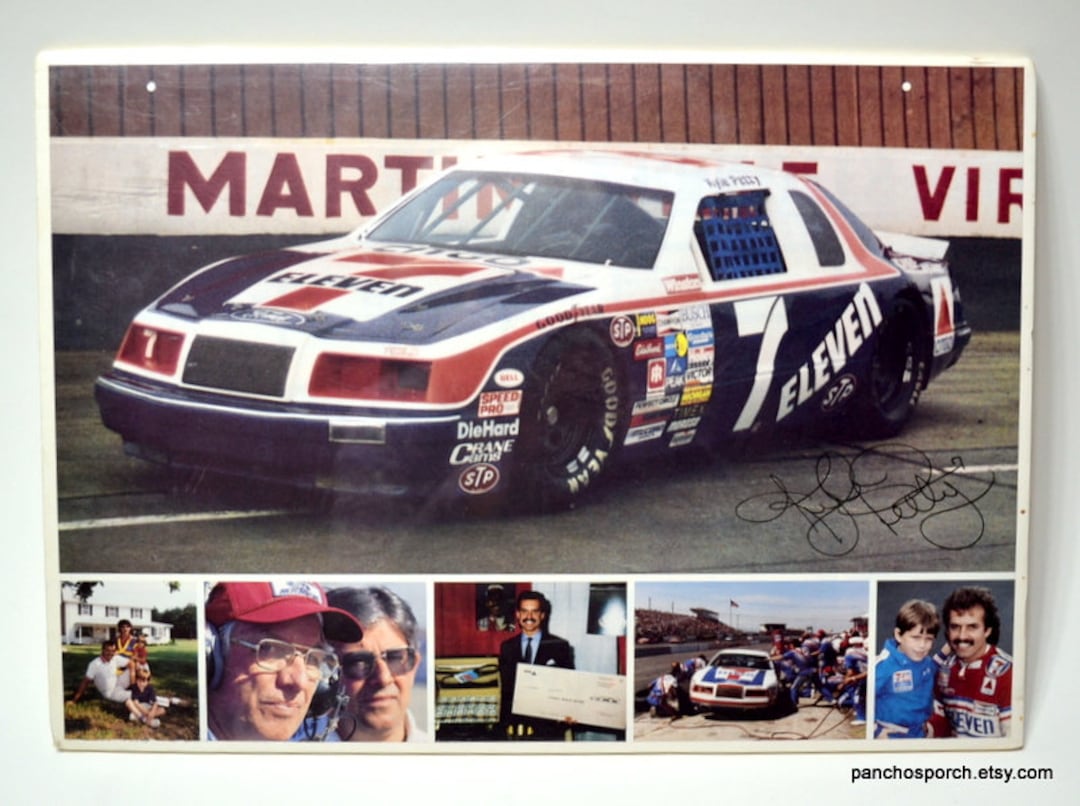 Vintage Kyle Petty Signed Photo Collage 7 Eleven Number 7 Stock Car ...