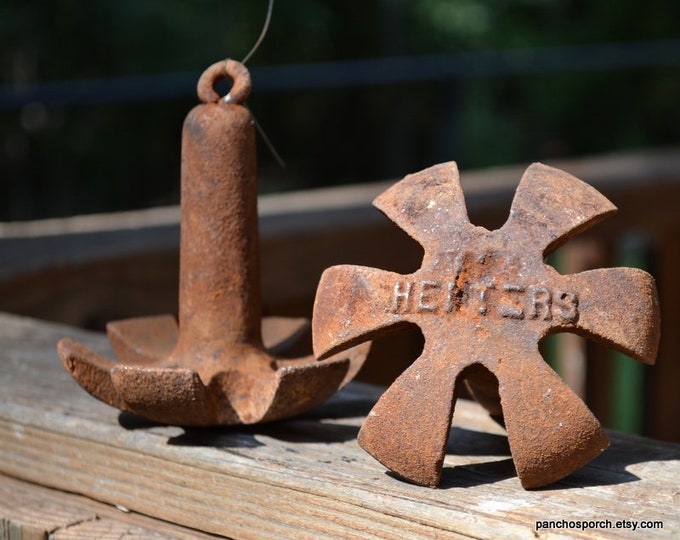 Vintage HERTERS Cast Iron Decoy Anchor Set of 2 Duck Goose Decoy Metal ...