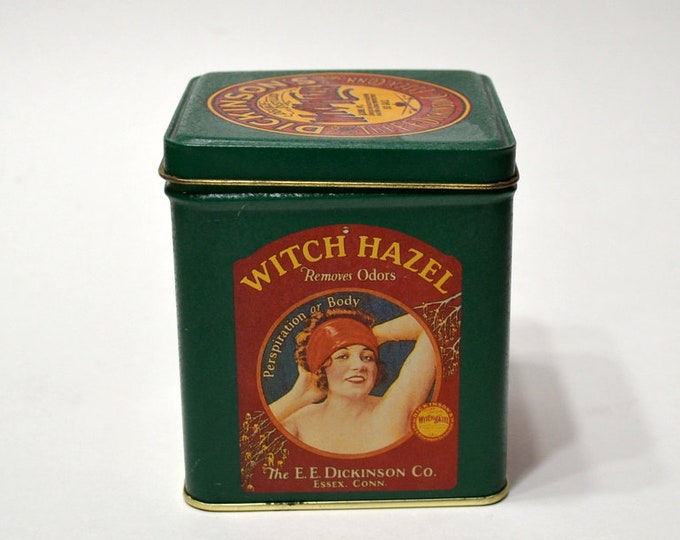 Vintage DICKINSONS Witch Hazel Tin Double Distilled Metal Container ...
