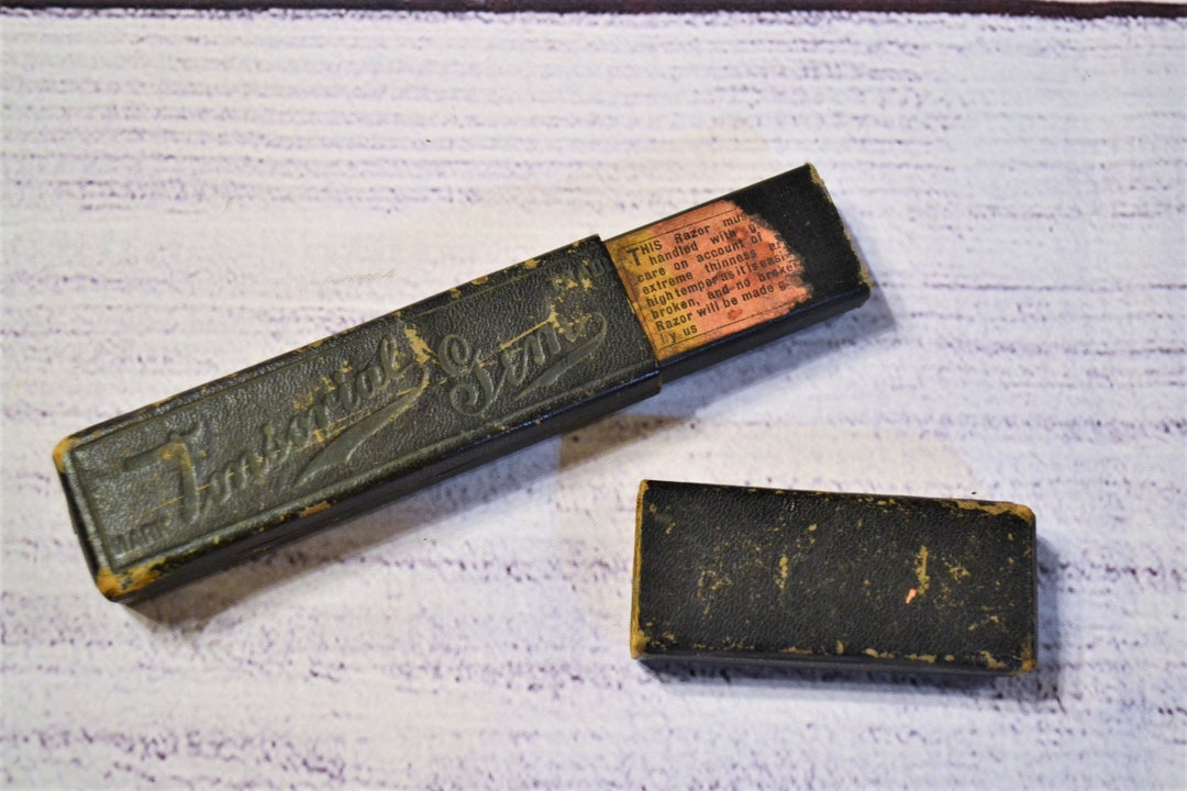 Vintage F A Clauberg Straight Edge Razor Storage Box Only Tonsorial Gem ...