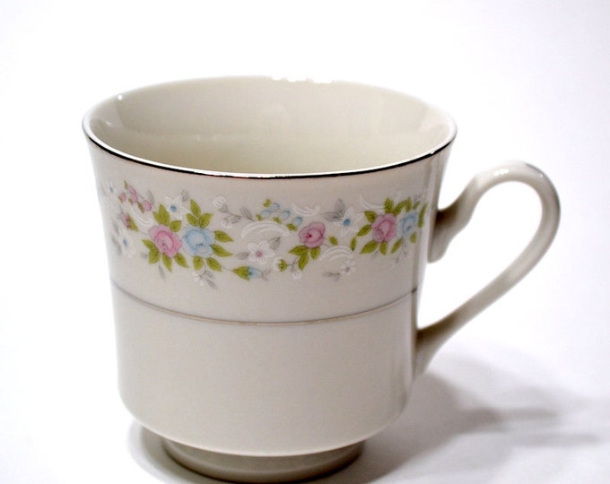 Vintage Sango Cannes Cup Teacup Pastel Pink Blue Floral Dinnerware ...