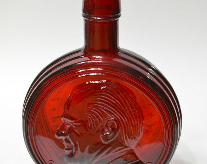 Vintage WHEATON Presidential Decanter Bottle Gerald Ford Ruby Red Glass ...