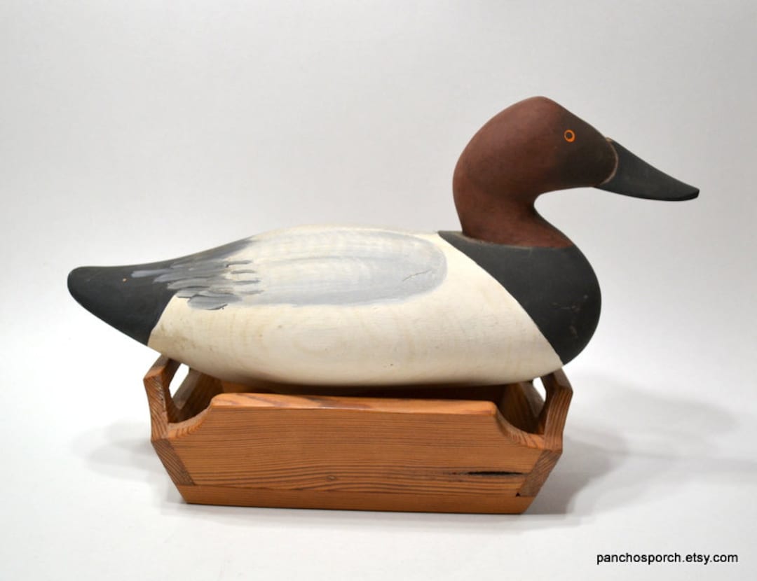 Vintage Wood Decoy Canvasback Duck Hand Carved Wooden Decoy Chesapeake ...