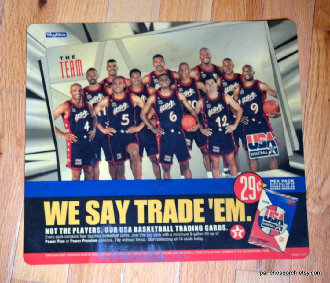 Vintage Texaco Skybox Promo Sign Store Display the Team USA Basketball ...